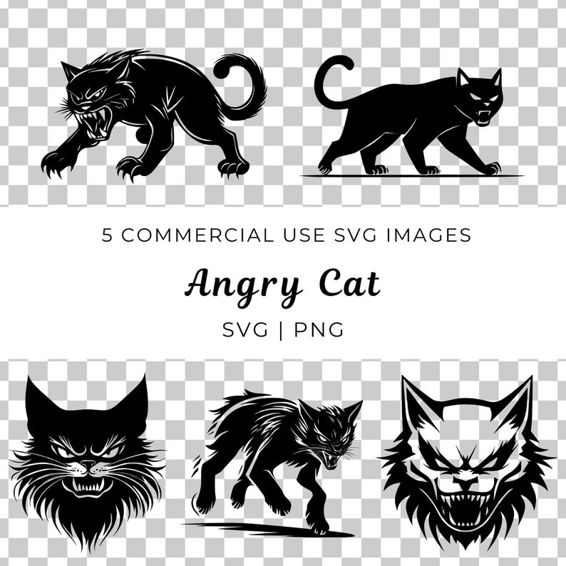 Angry Cat Svg, Mad Cat Vector, Furious Feline Svg, Upset Kitty Vector ...