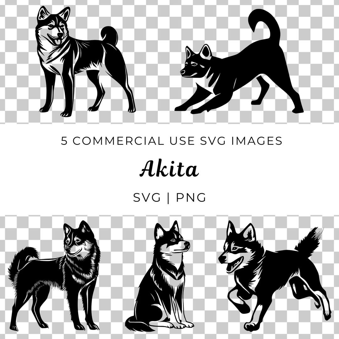 Akita Dog Svg, Akita Vector, Akita Dog Breed Svg, Japanese Akita Svg ...