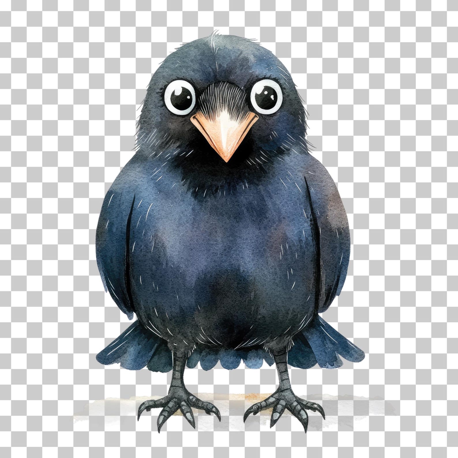 Cute Crow Png, Adorable Bird Clipart, Blackbird Png, Playful Crow ...