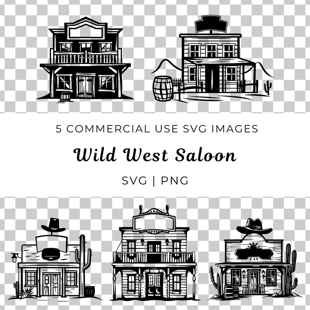 Wild West Saloon SVG, Western Cowboy Bar Scene (digital Download) - Etsy