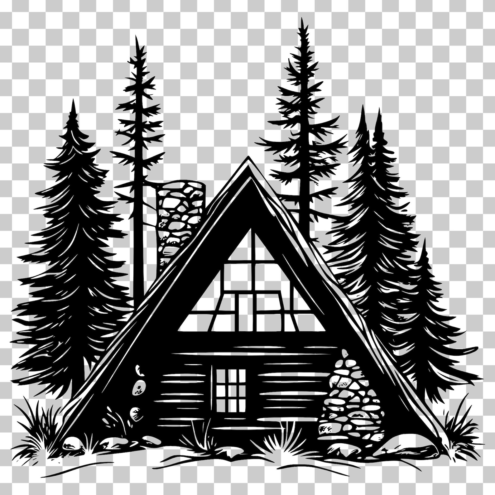 A-frame Log Cabin Svg, Rustic A-frame Vector, Alpine Cabin Svg, A-frame ...