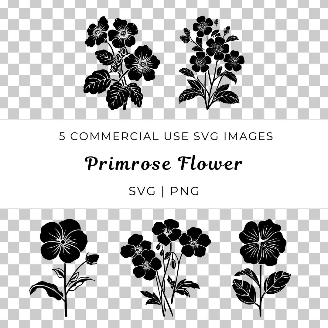 Primrose Flowers Svg, Wildflower Blossom Vector, Spring Petal Vector ...