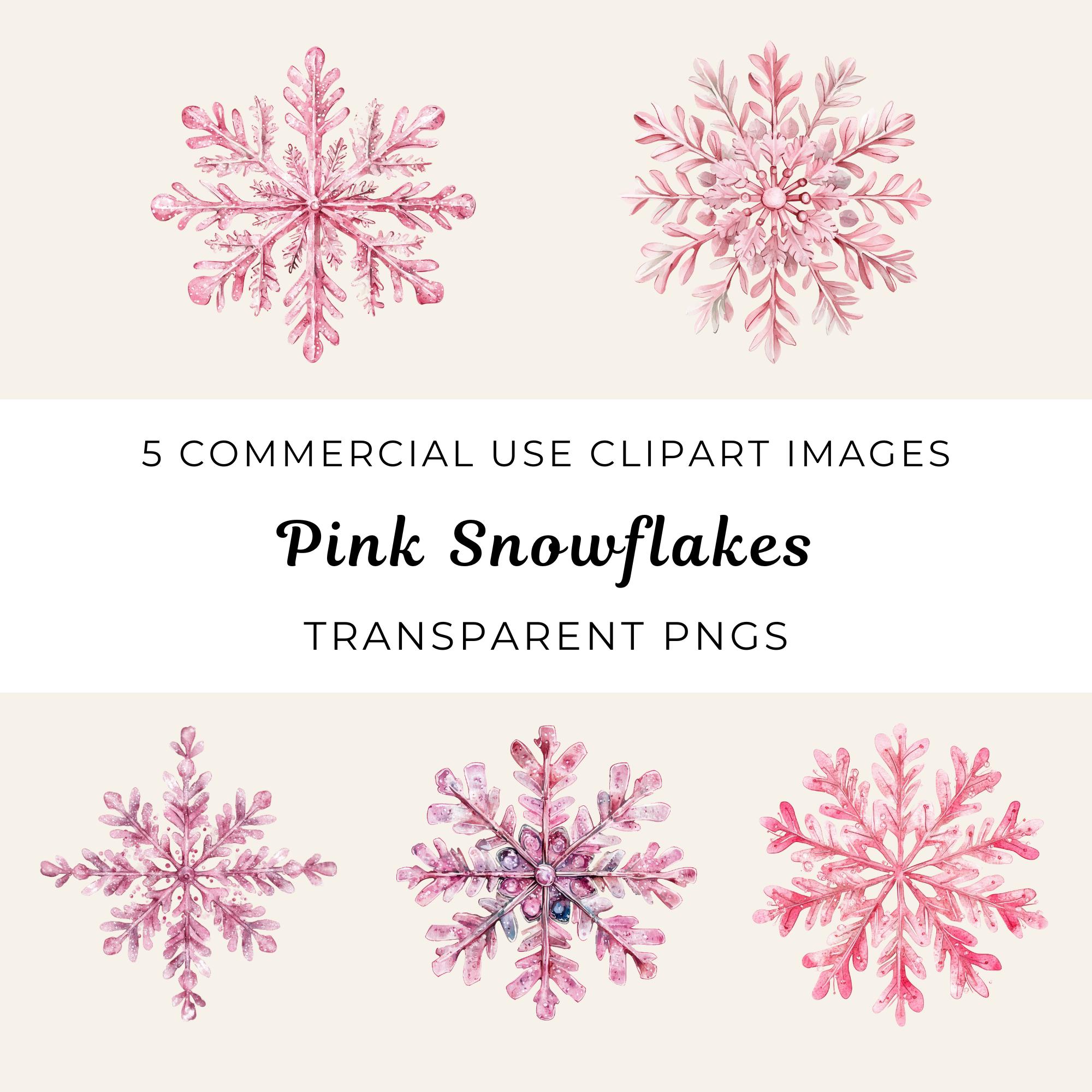 Pink Snowflakes Clipart, Snowflake Png, Winter Decoration Png ...