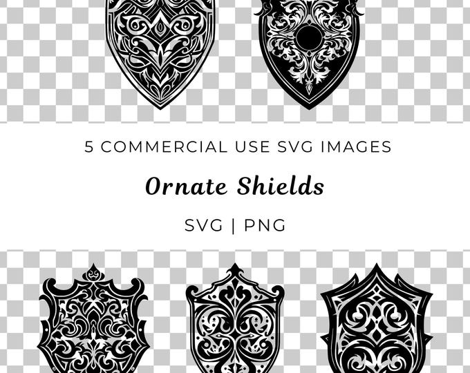 Royal Shield Svg Bundle, Royal Crest Svg, Medieval Shield Svg, Knight ...