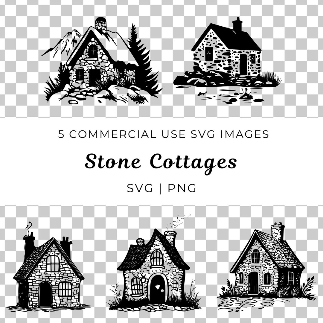 Stone Cottage SVG, Rustic Vector Art (digital Download) - Etsy