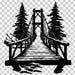 Wooden Bridge Svg, Rustic Bridge Vector, Wooden Footbridge Svg ...