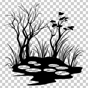 Wetlands and Swamps Svg, Nature Habitat Svg, Marshland Scene Vector ...