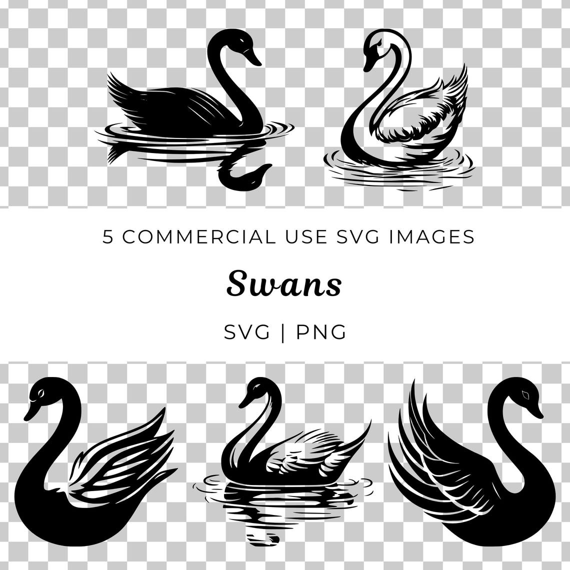 Swan Vector, Elegant Swan Svg, Graceful Swan Vector, Majestic Swan Svg ...