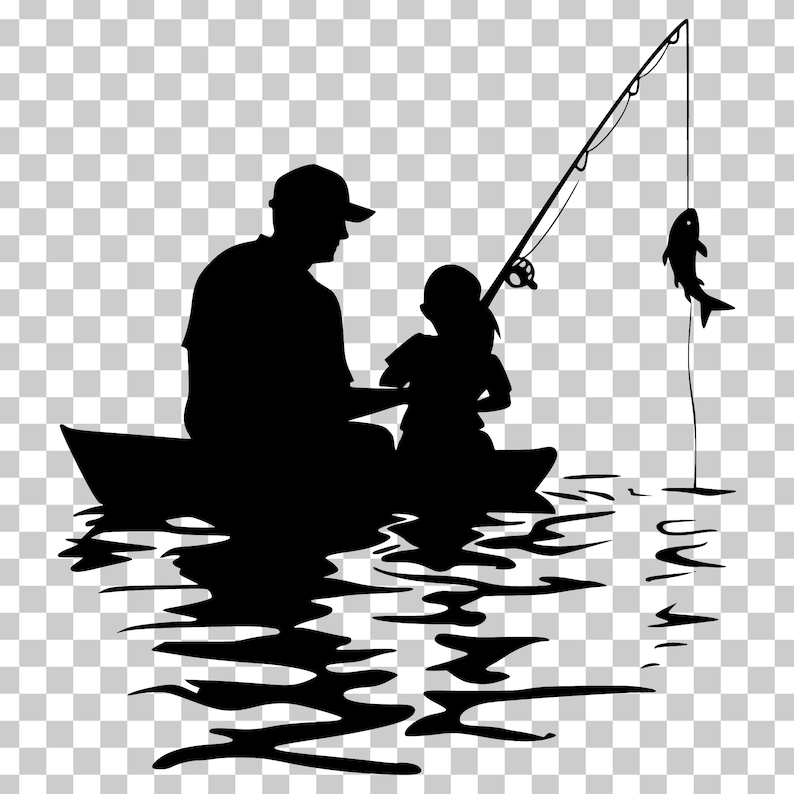 Father Daughter Fishing Svg | Fishing Clipart | Fishing Dad With Svg ...