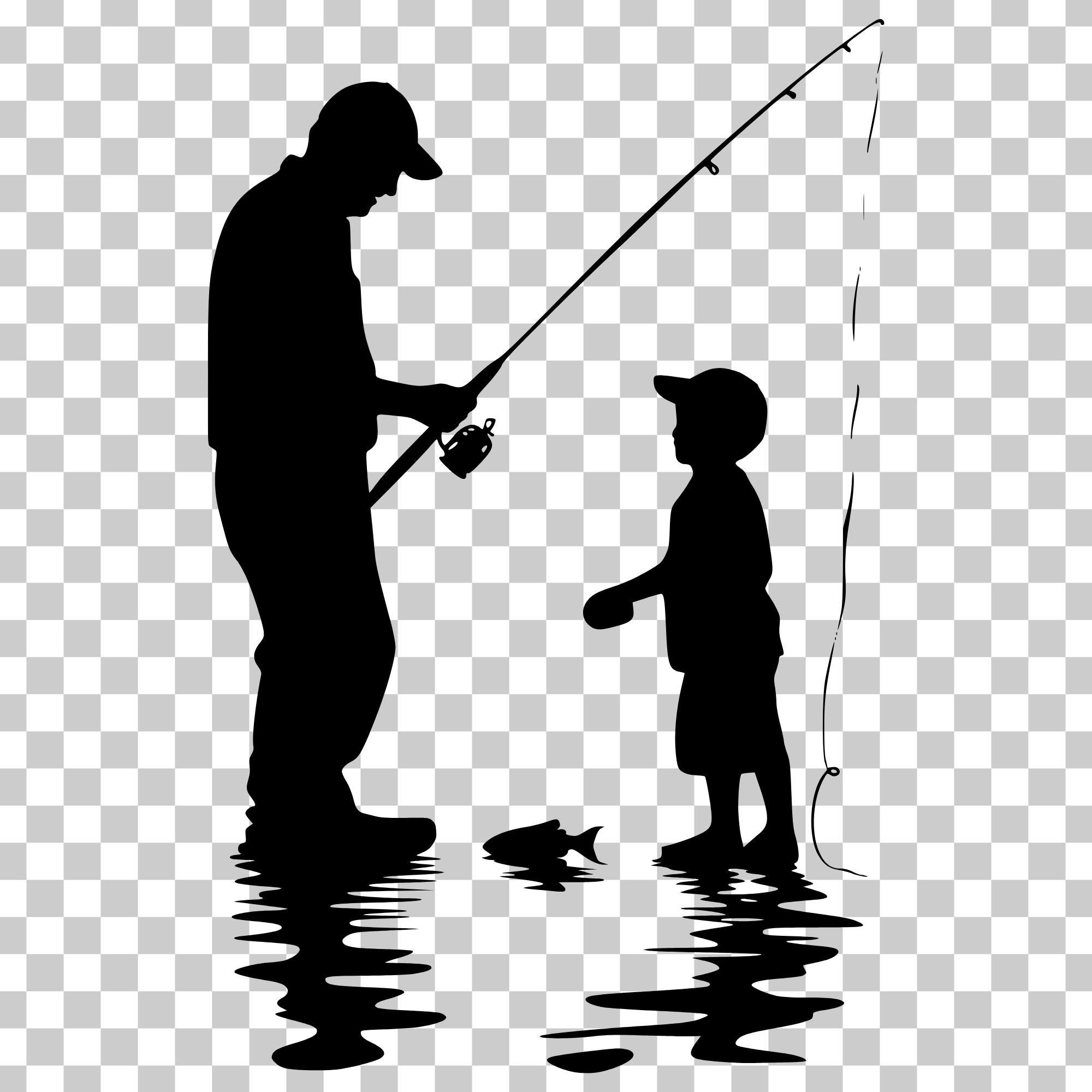Father and Son Fishing Svg, Fishing Clipart, Fishing Svg, Fishing Png ...