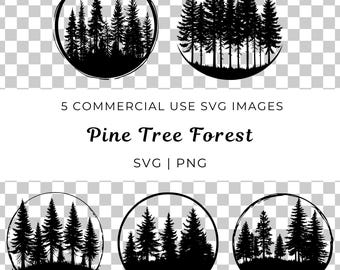 Pine Tree Forest SVG, Evergreen Woods Vector (digital Download) - Etsy