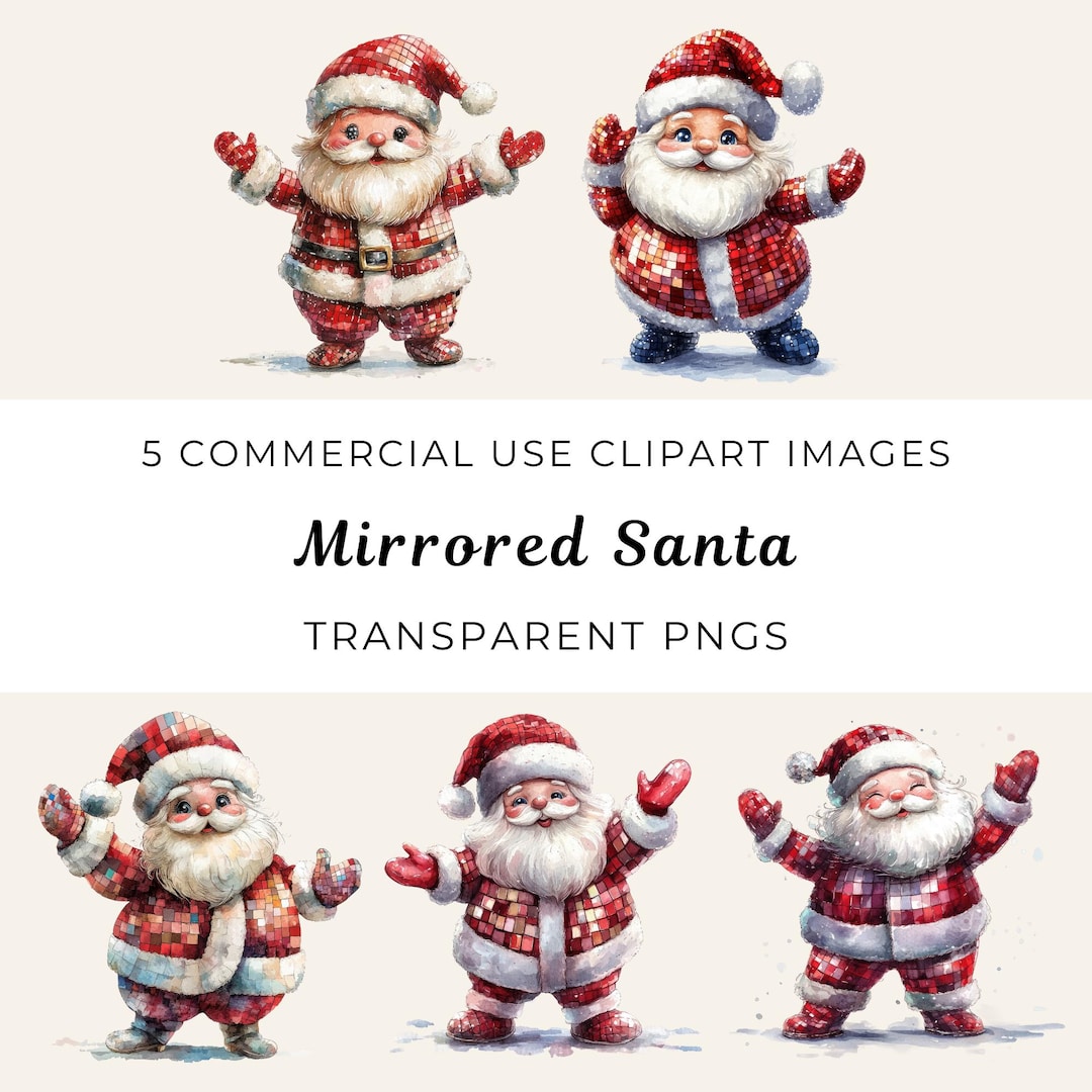 Disco Santa PNG Clipart, Retro Christmas (digital Download) - Etsy