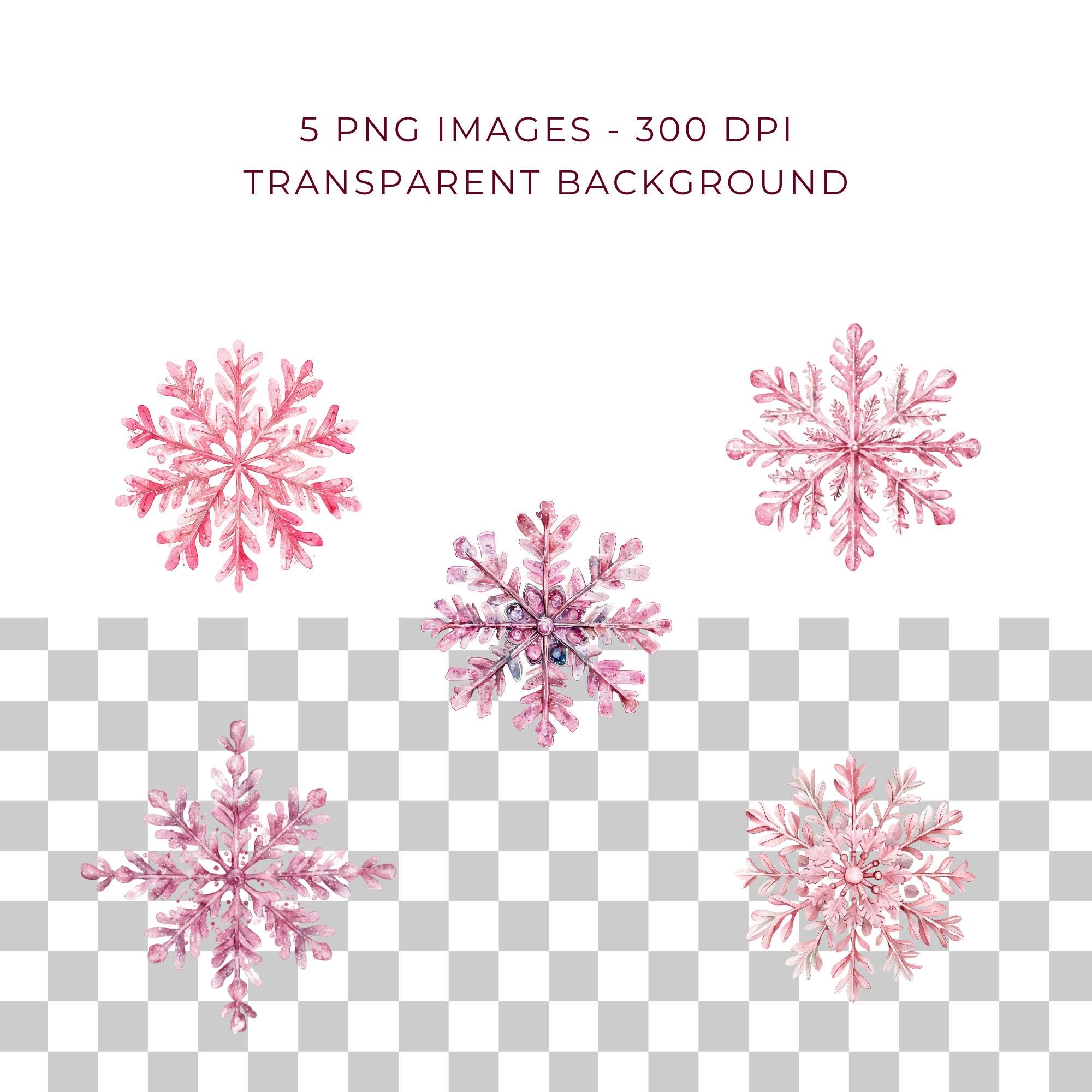 Pink Snowflakes Clipart, Snowflake Png, Winter Decoration Png ...