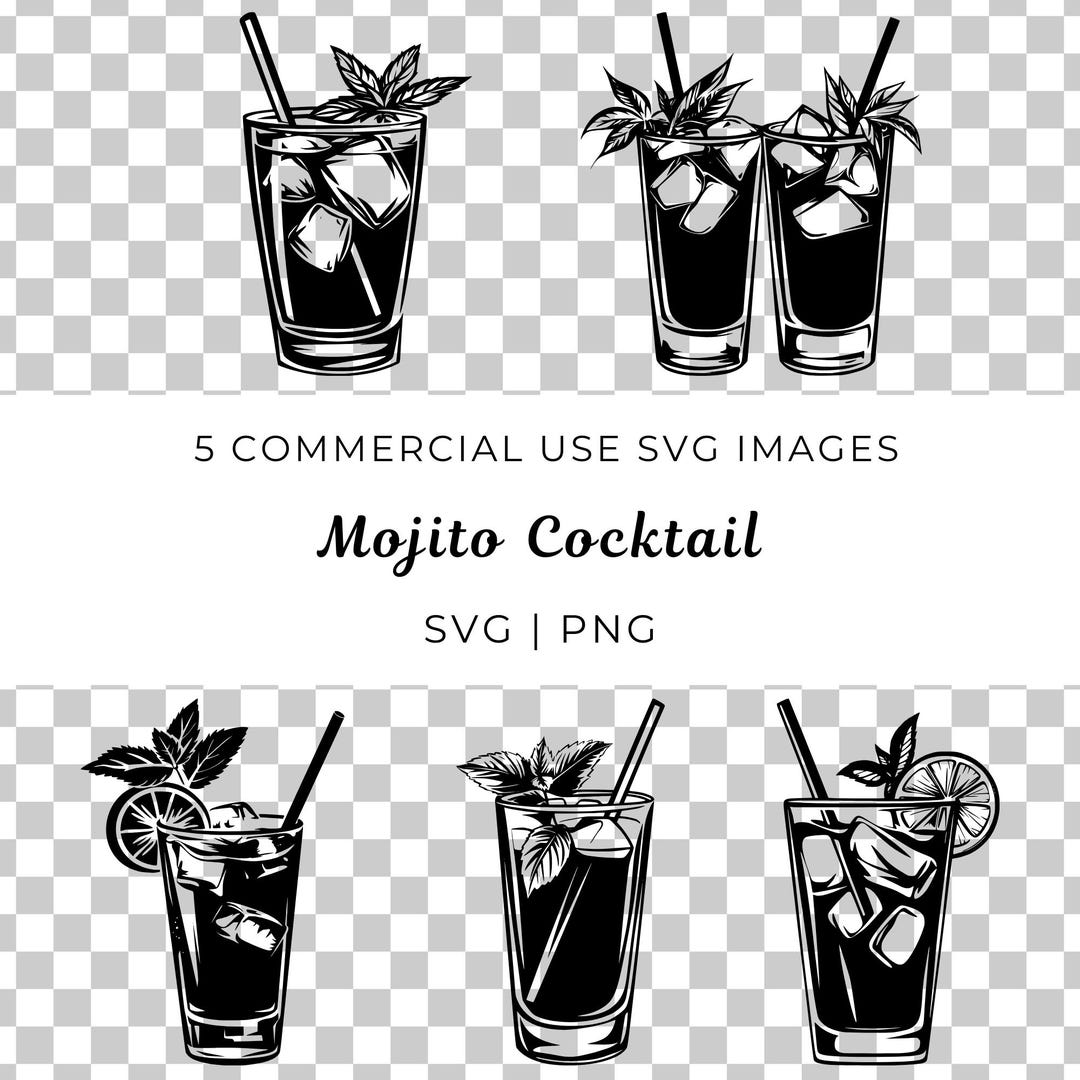 Mojito Cocktail Svg, Mojito Svg, Cocktail Svg, Summer Drink Svg, Mojito ...