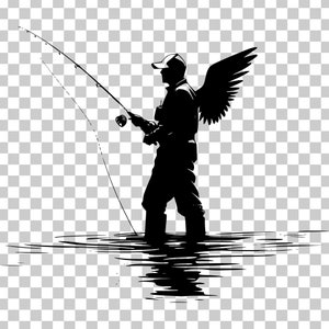 Fishing in Heaven Svg, Fishing Memorial Png, Fisherman Wings Svg ...