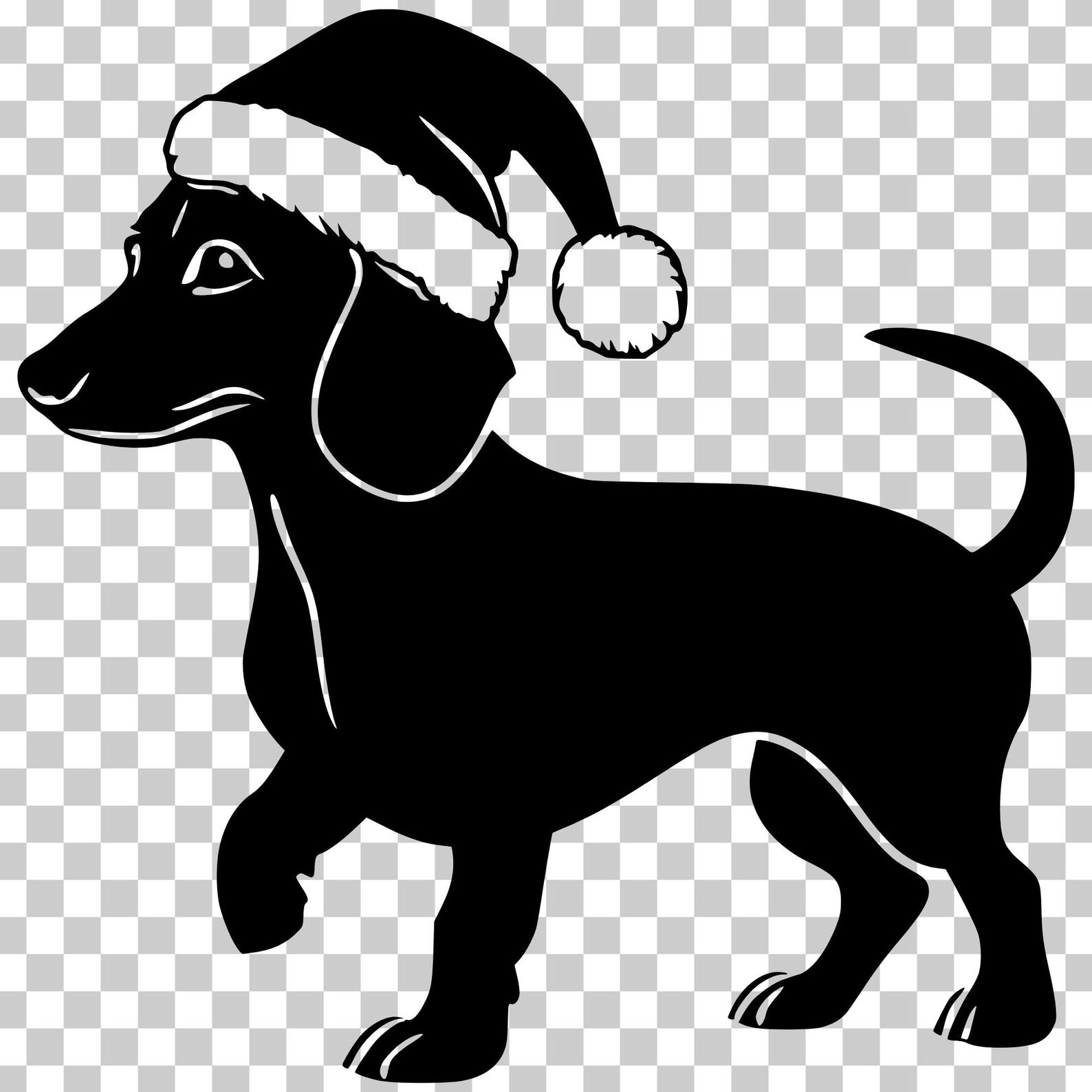 Christmas Dachshund Svg, Dachshund Santa Hat Svg, Holiday Dachshund Svg ...