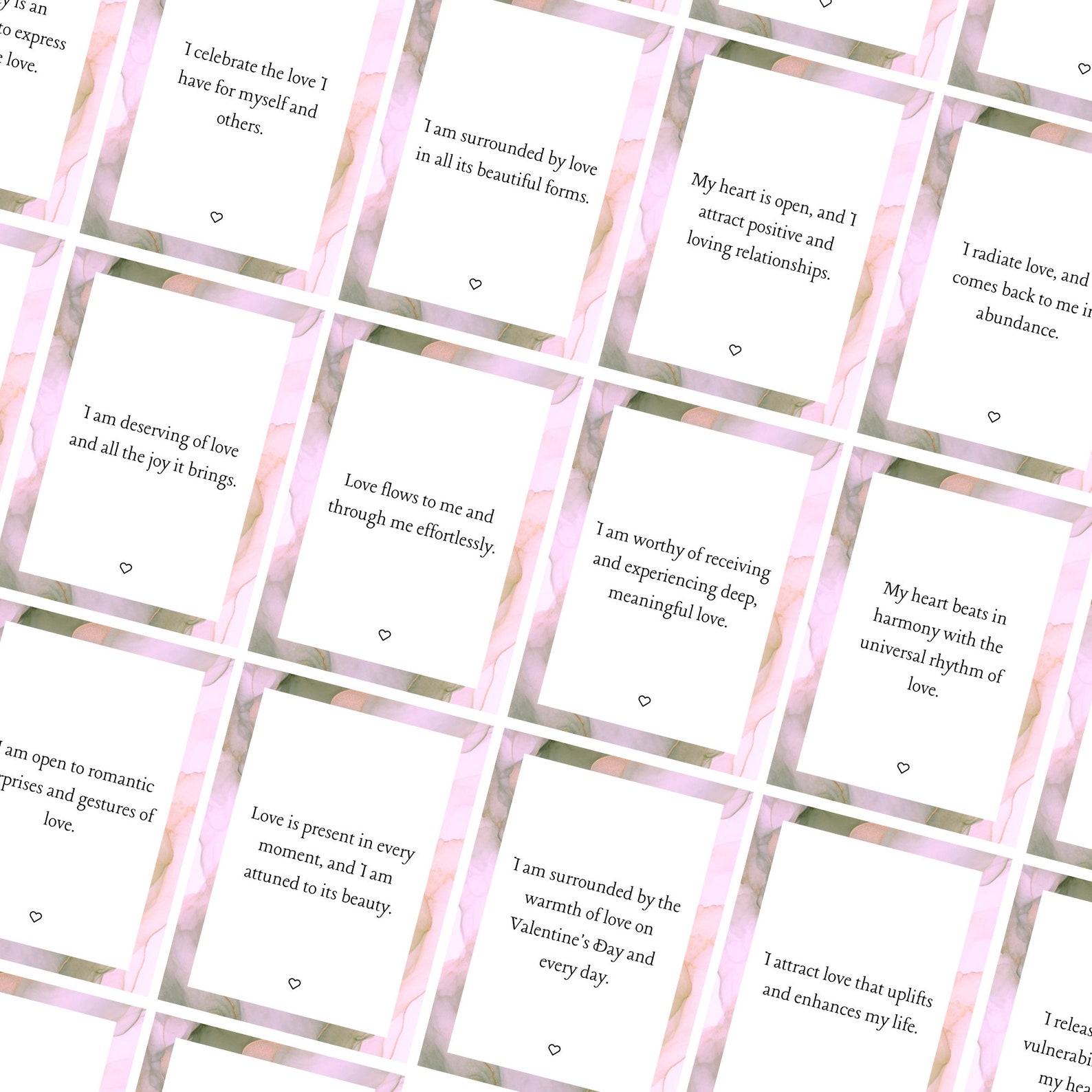 Valentines Day Affirmation Cards, Printable PDF, Self Love and Self ...
