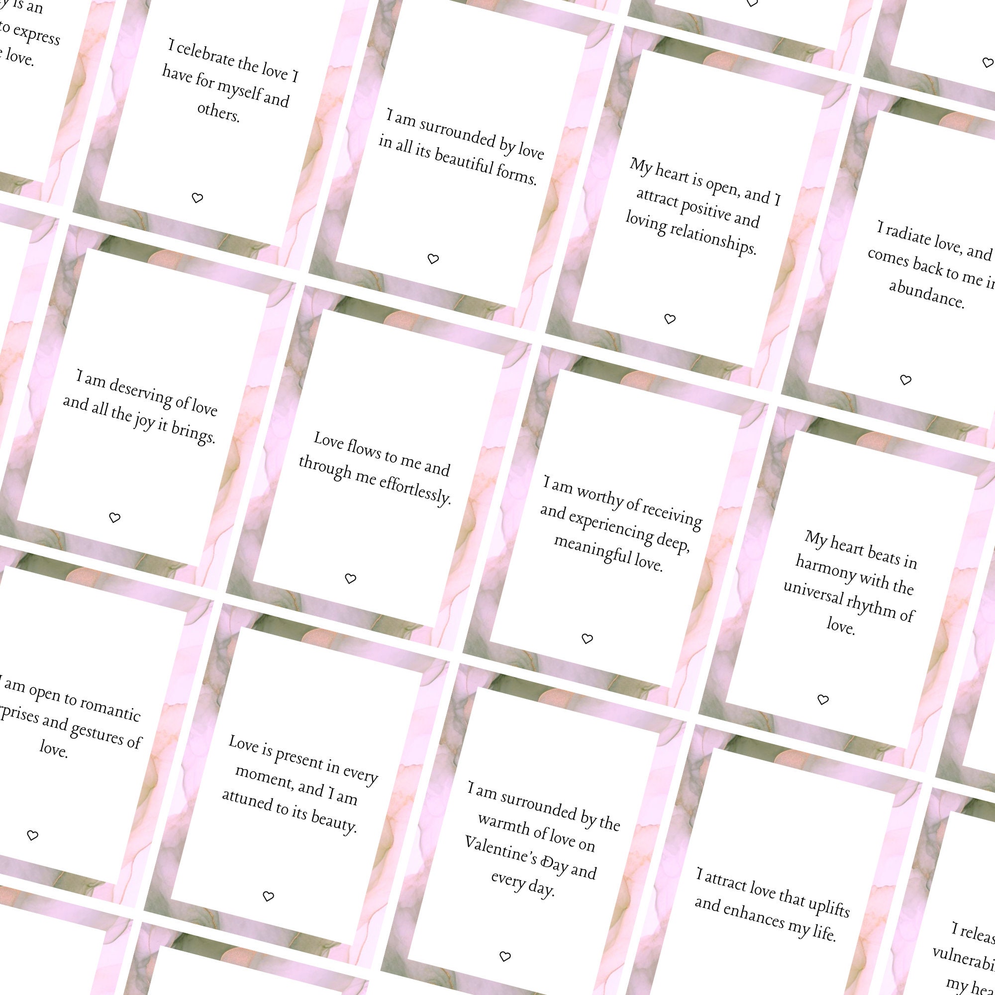 Valentines Day Affirmation Cards, Printable PDF, Self Love and Self ...