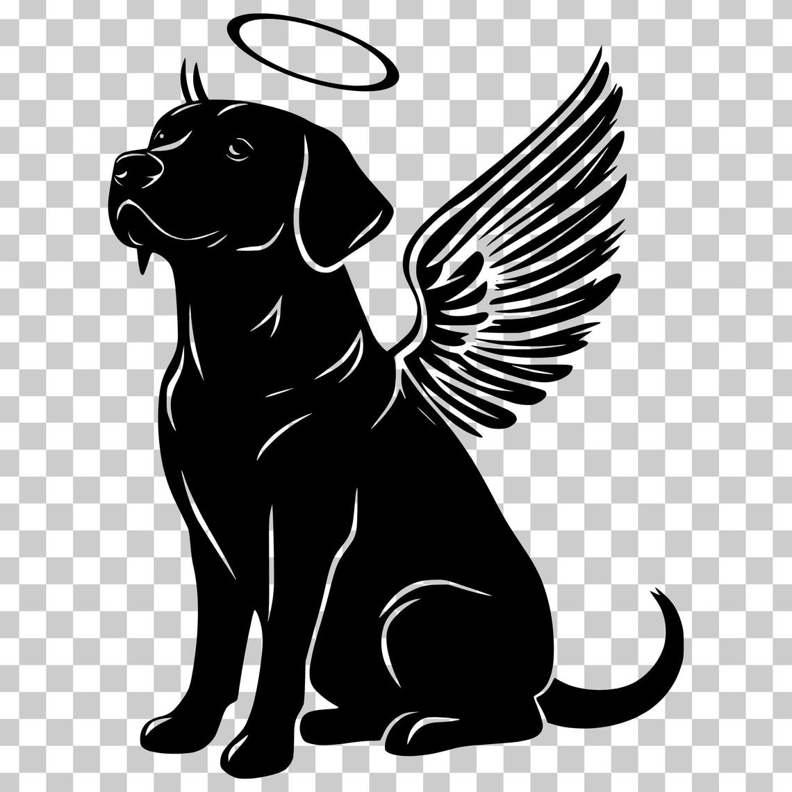 Black Lab With Angel Wings Vector, Heavenly Dog Svg, Black Labrador ...