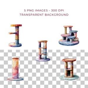 Cat Scratching Tower Clipart, Cat Tower Png, Cat Climbing Post Png, Cat ...