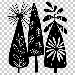 Scandi Pine Trees Vector, Folk Art Christmas Svg, Scandinavian ...