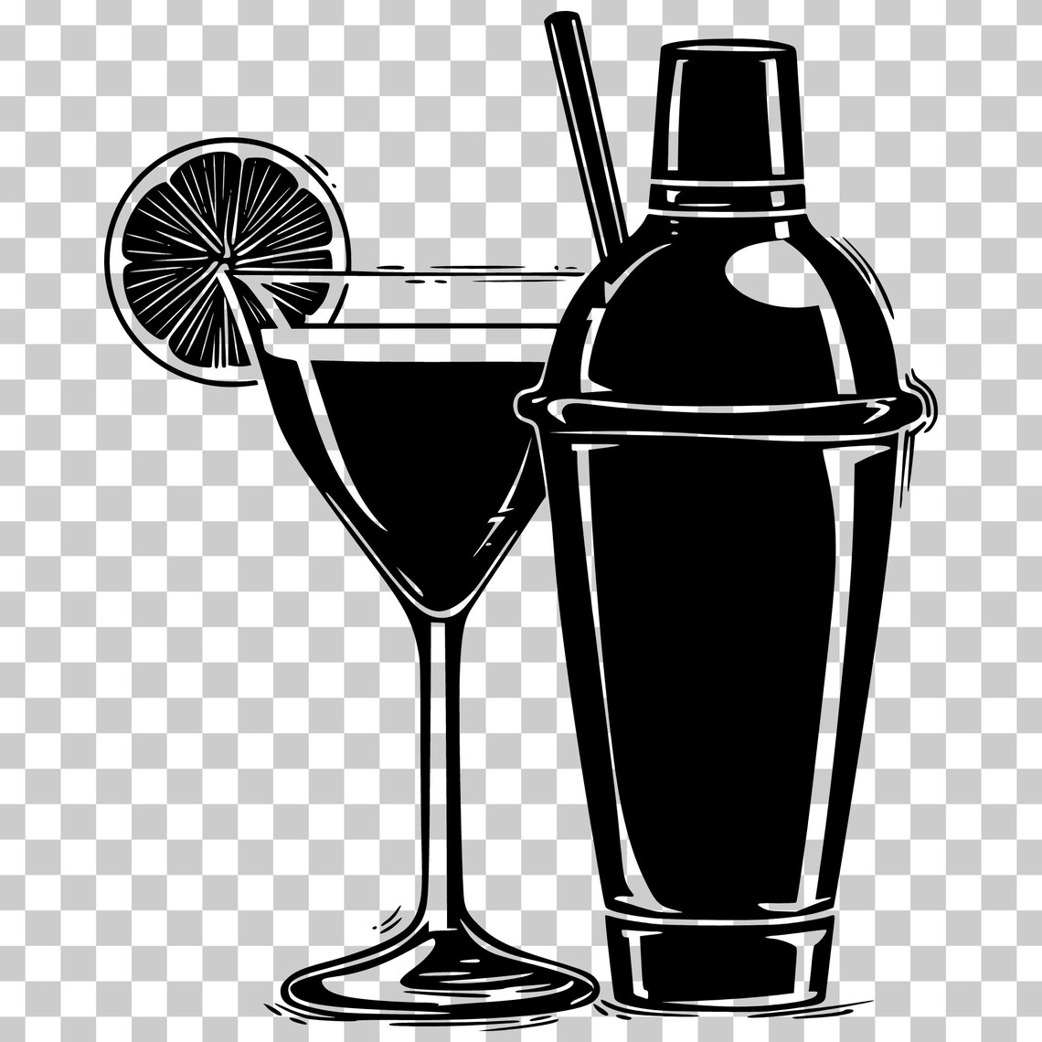 Cocktail Shaker Svg Drink Mixer Clipart Barware SVG Bar Tools Outline ...