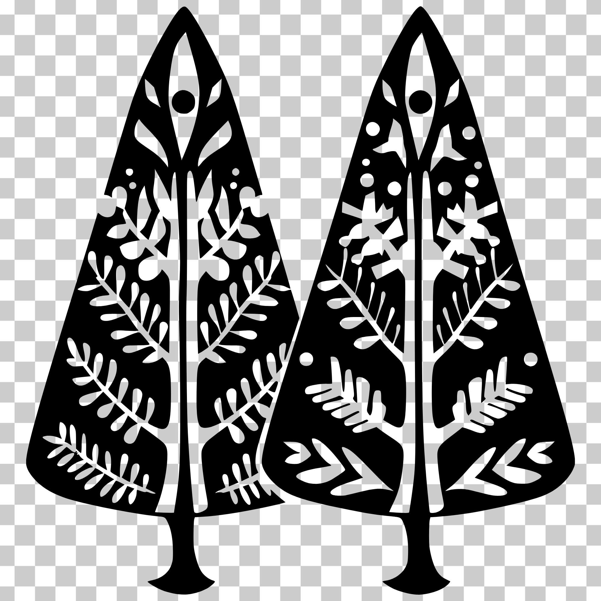 Scandi Folk Art Christmas Trees Svg, Scandinavian Christmas Tree Svg ...