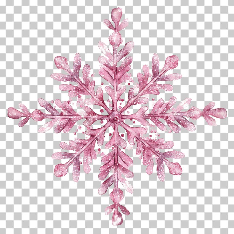 Pink Snowflakes Clipart, Snowflake Png, Winter Decoration Png ...