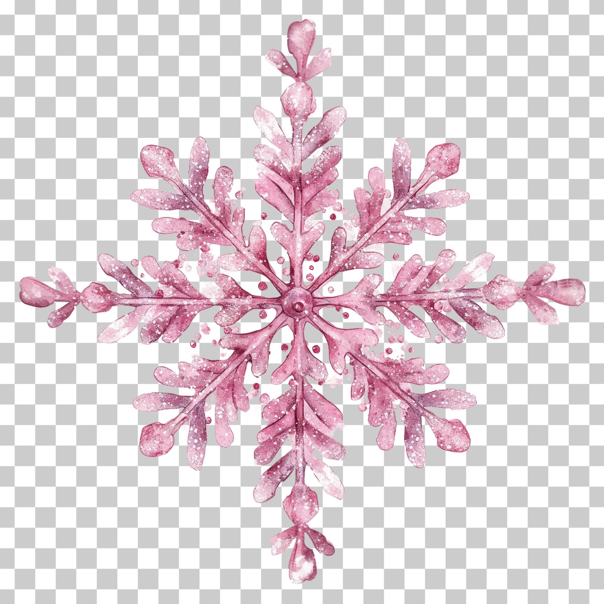 Pink Snowflakes Clipart, Snowflake Png, Winter Decoration Png ...