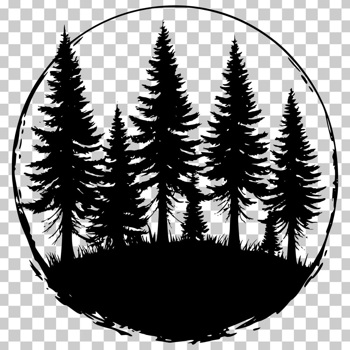 Pine Tree Forest Svg, Evergreen Woods, Mountain Forest Svg, Dense ...