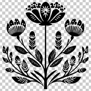 Scandi Folk Art Florals Vector, Scandinavian Design Svg, Folk Art Svg ...
