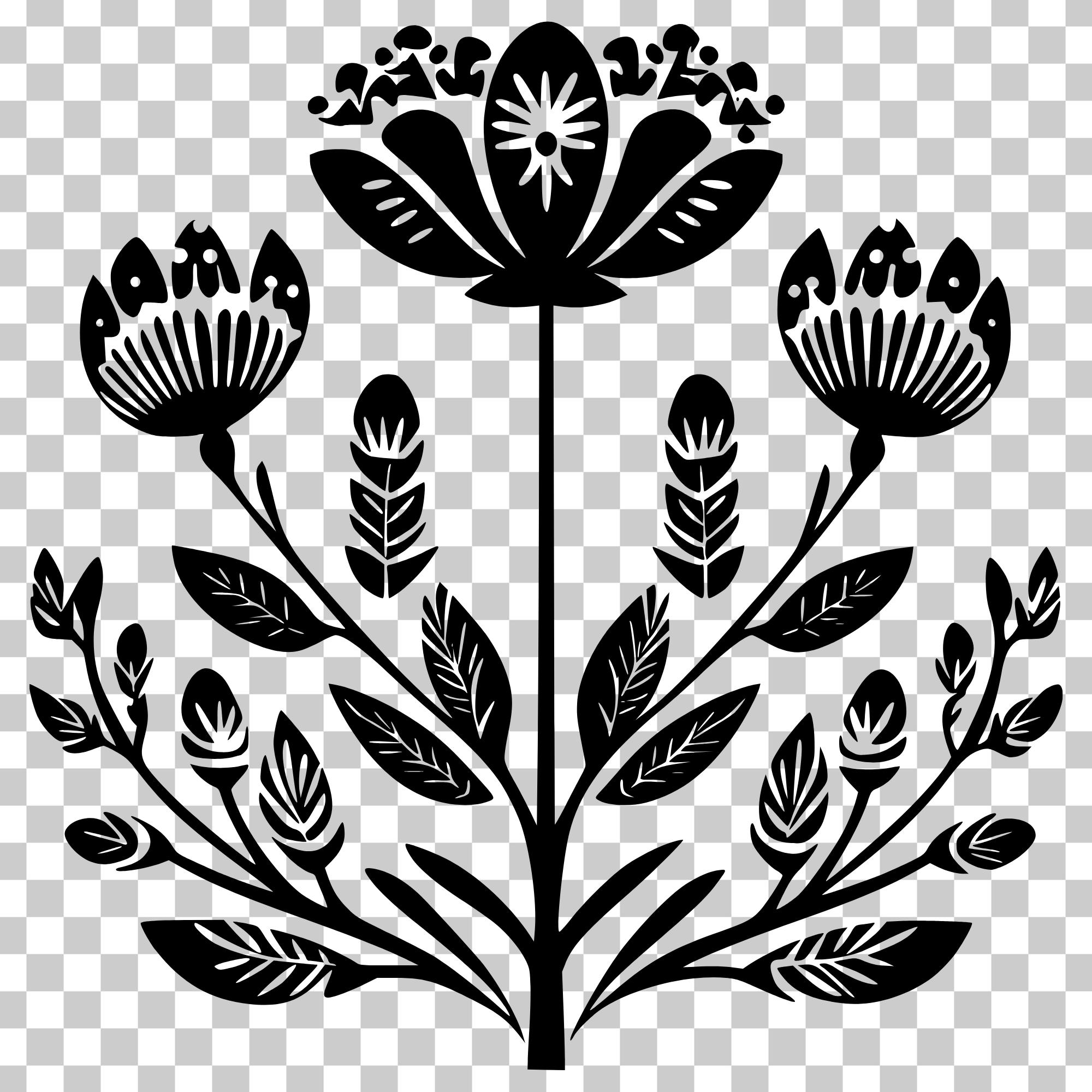 Scandi Folk Art Florals Vector, Scandinavian Design Svg, Folk Art Svg ...