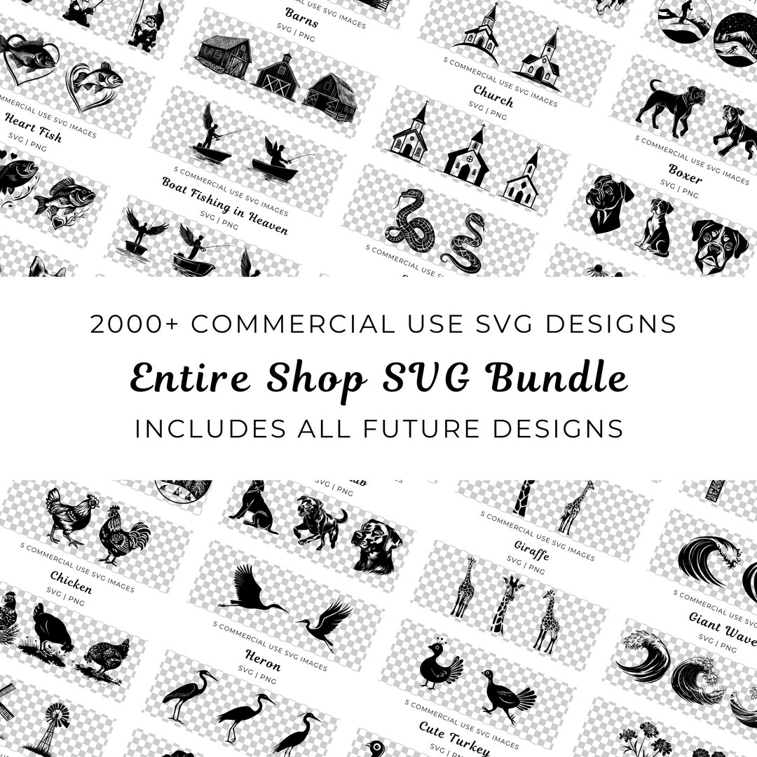 Entire Svg Collection, 2000+ Svg Clipart Bundle, Digital Design Bundle ...