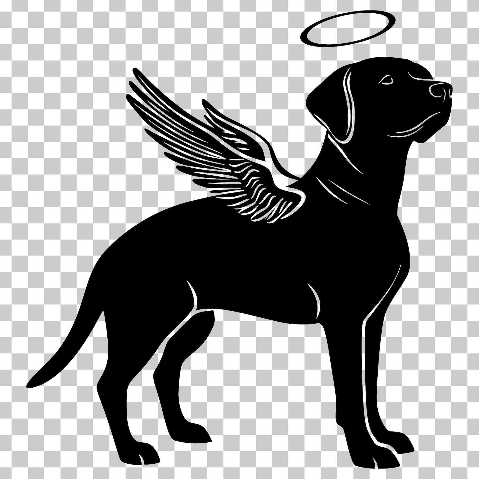Black Lab With Angel Wings Vector, Heavenly Dog Svg, Black Labrador ...