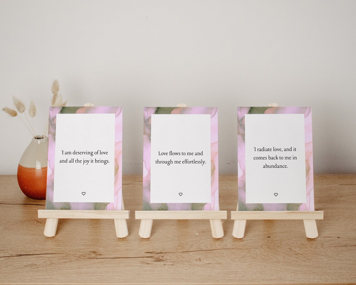 Valentines Day Affirmation Cards, Printable PDF, Self Love and Self ...