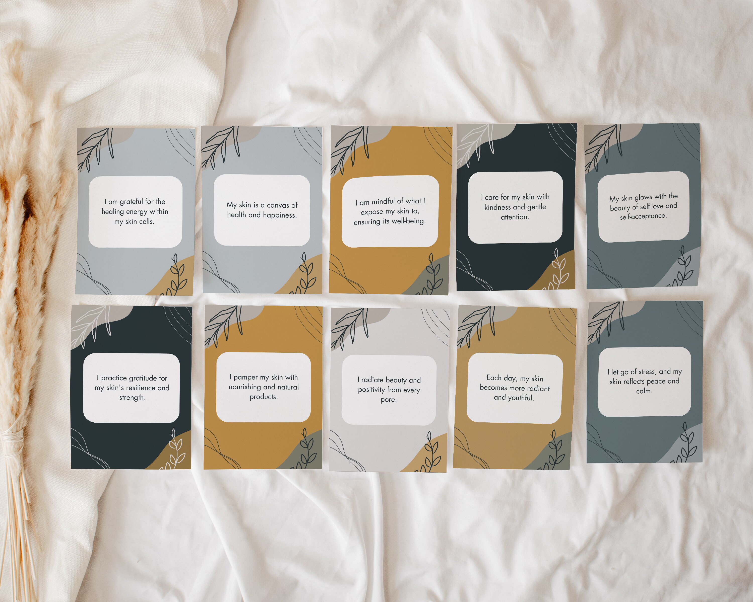 Glowing Skin Affirmation Cards, Printable Download, Daily Skincare ...