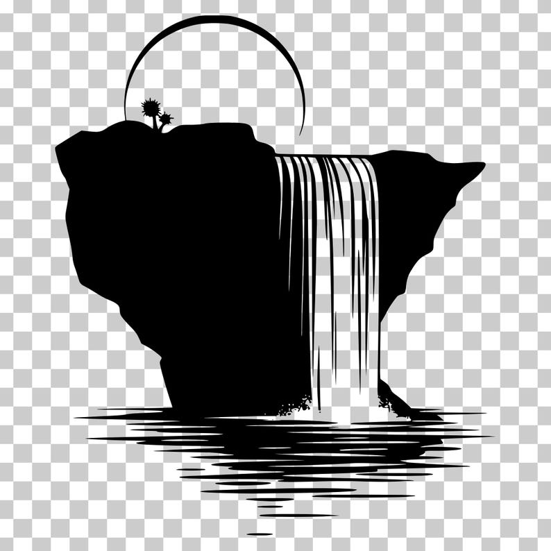 Tidefall Waterfall Svg, Ocean Waterfall Vector, Coastal Waterfall Svg ...