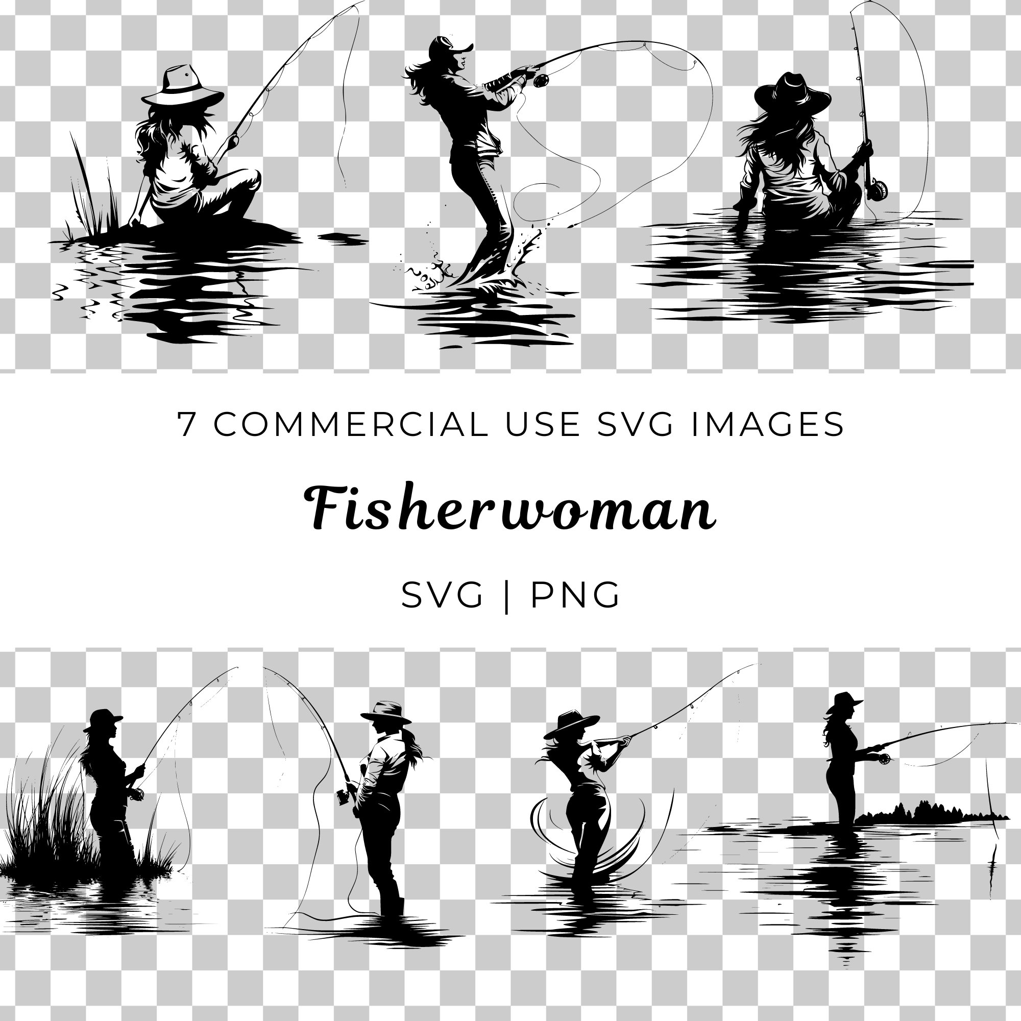 Fisherwoman Svg Fishing Clipart Fishing Day Women Who Fish Female ...