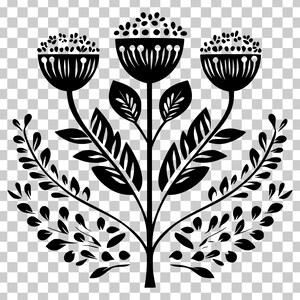 Scandi Folk Art Florals Vector, Scandinavian Design Svg, Folk Art Svg ...