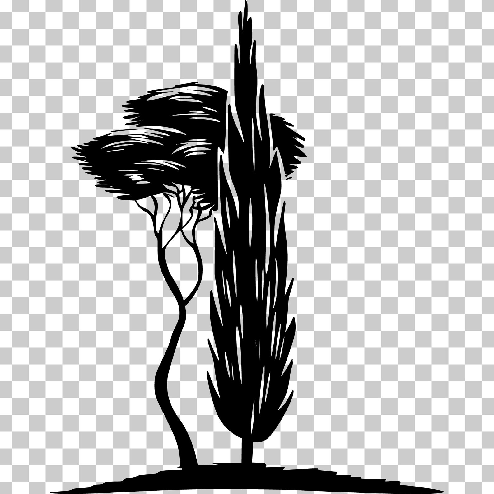 Cypress Tree Svg Vector | Mediterranean Tree Png | Instant Download ...