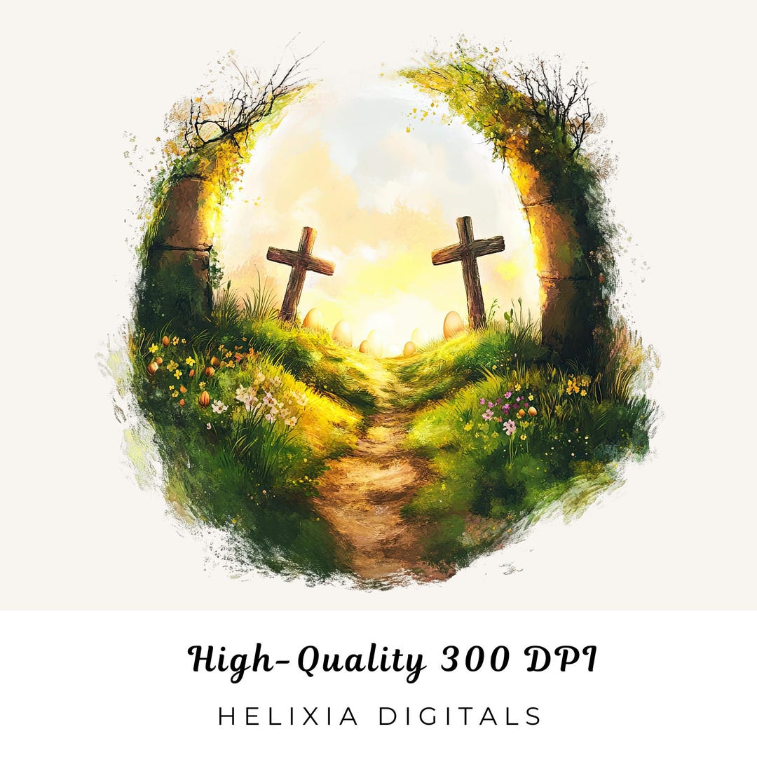 Easter With Cross Png, Fantasy Forest Easter Landscapes Png, Christian ...