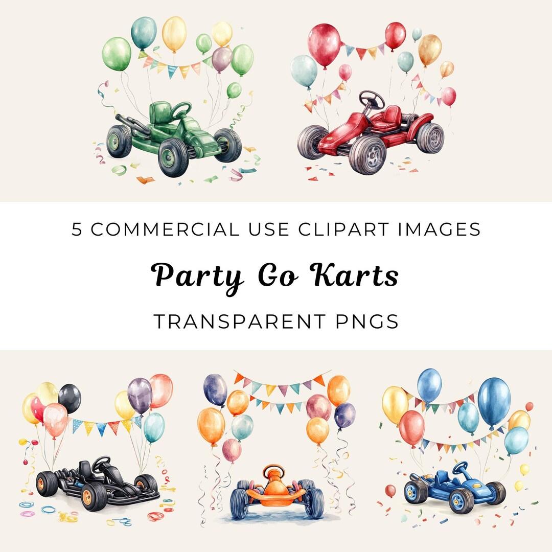 Go Kart Clipart, Kids Birthday Party Png, Racing Clipart, Kart Racing ...