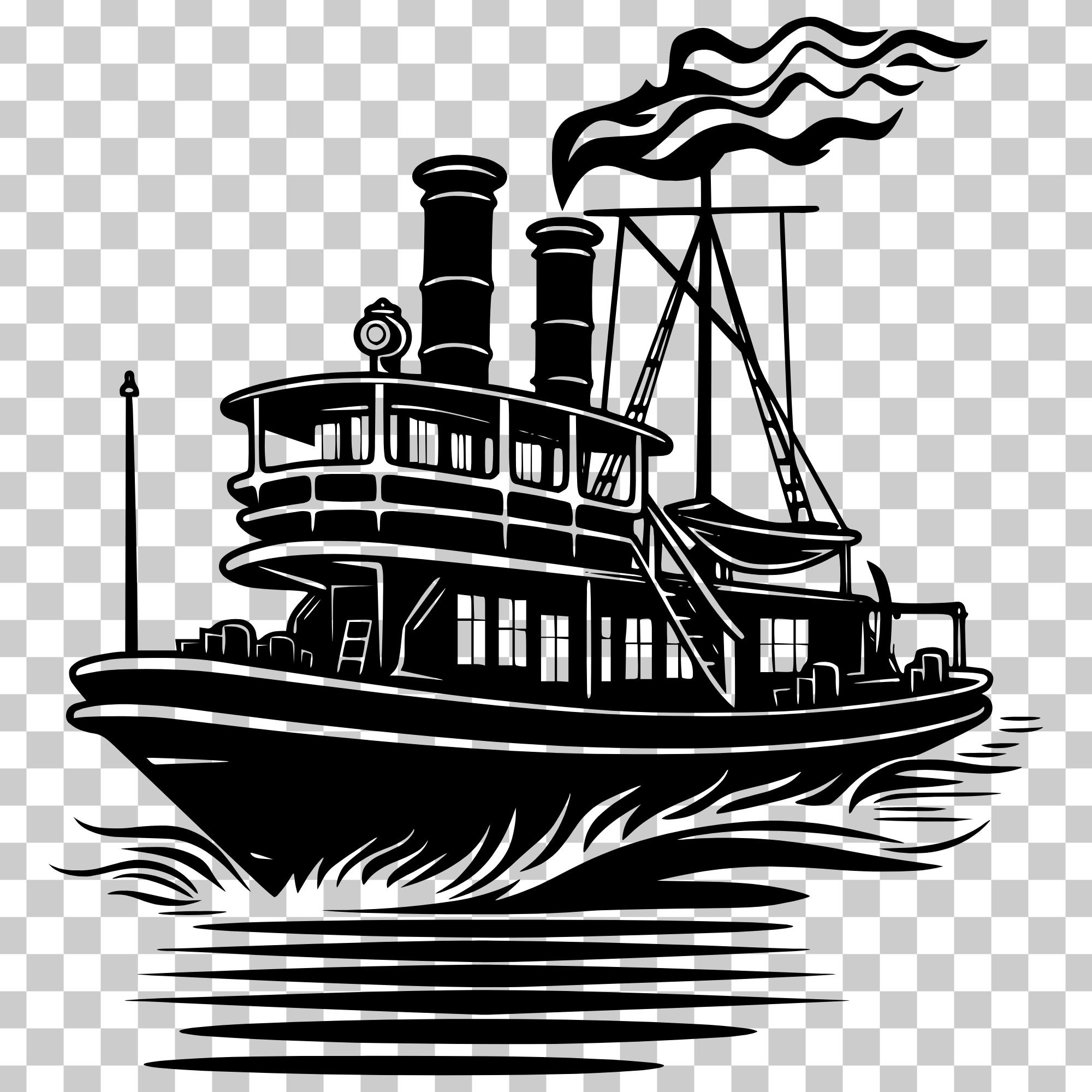 Vintage Steamboat Vector, Riverboat SVG Clipart (digital Download) - Etsy