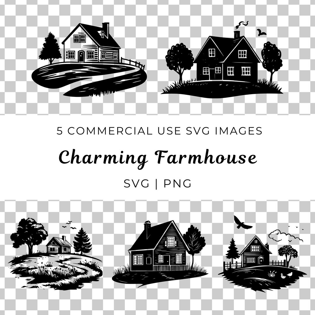 Charming Farmhouse Svg, Rustic Home Vector, Countryside Living Svg ...