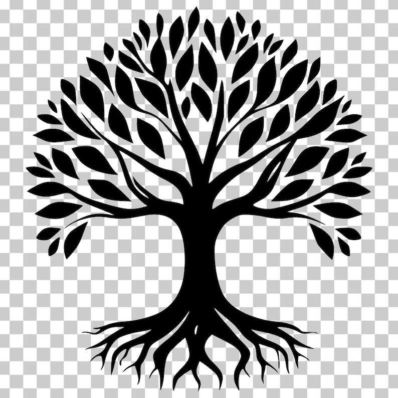 Tree With Roots Svg, Family Tree Vector, Rooted Tree Svg, Nature Tree ...
