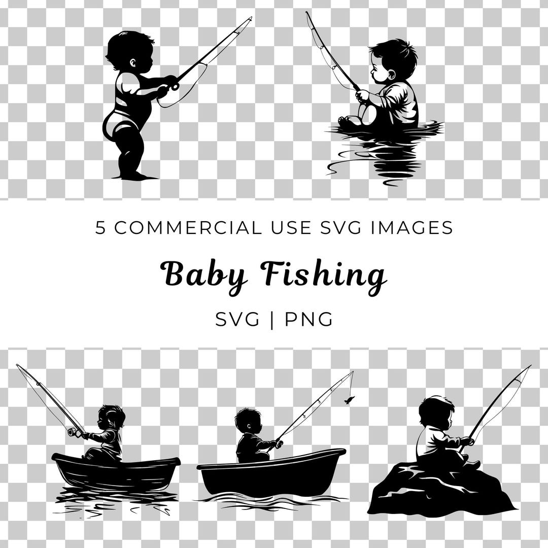 Baby Fishing Svg, Baby Svg, Child Fishing, Fishing Adventure Vector ...