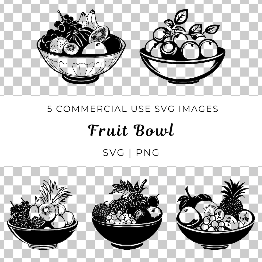 Fruit Bowl Svg, Fruit Basket Svg, Fresh Fruit Svg, Healthy Food Svg ...