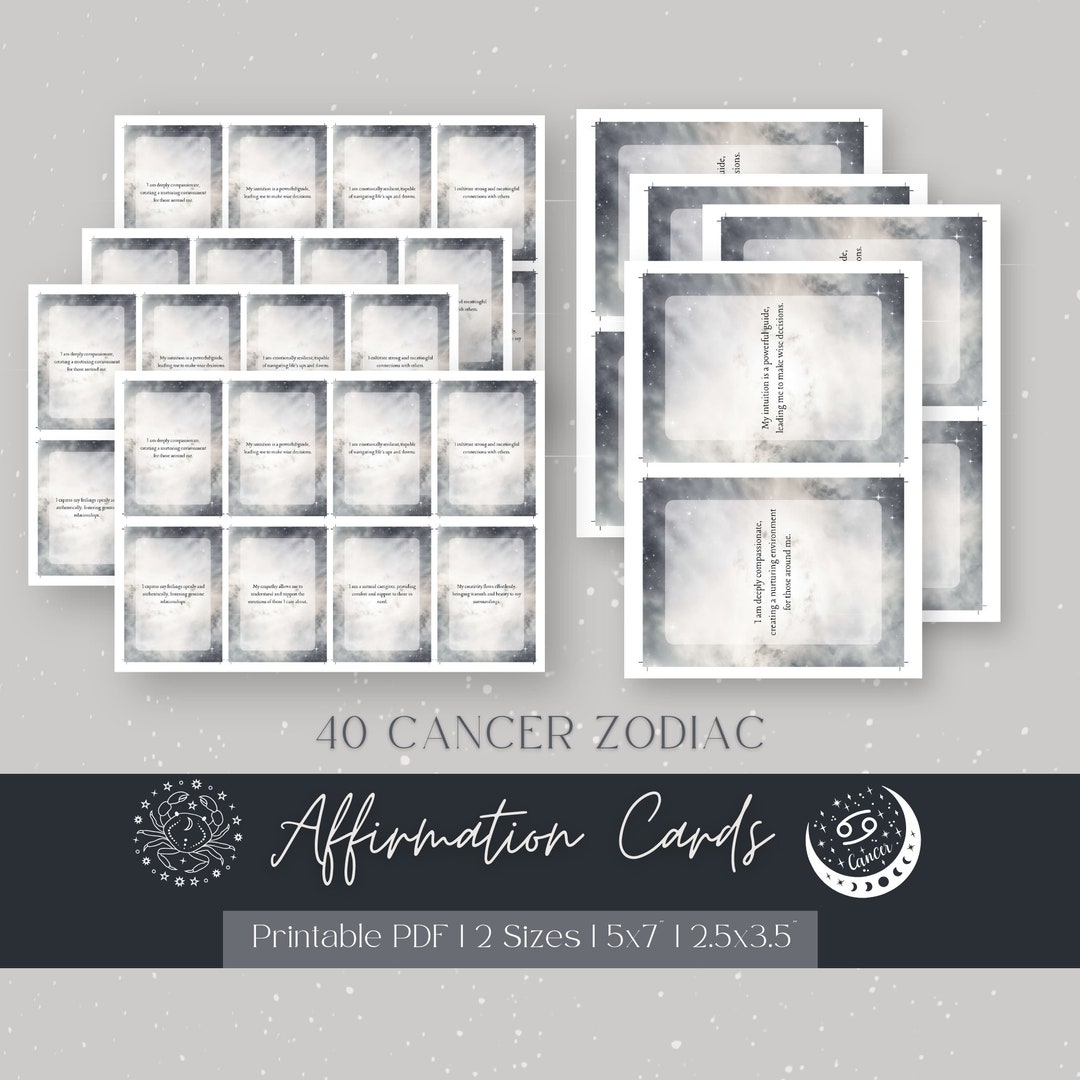 Cancer Zodiac Affirmation Cards, Daily Inspiration (digital Download ...