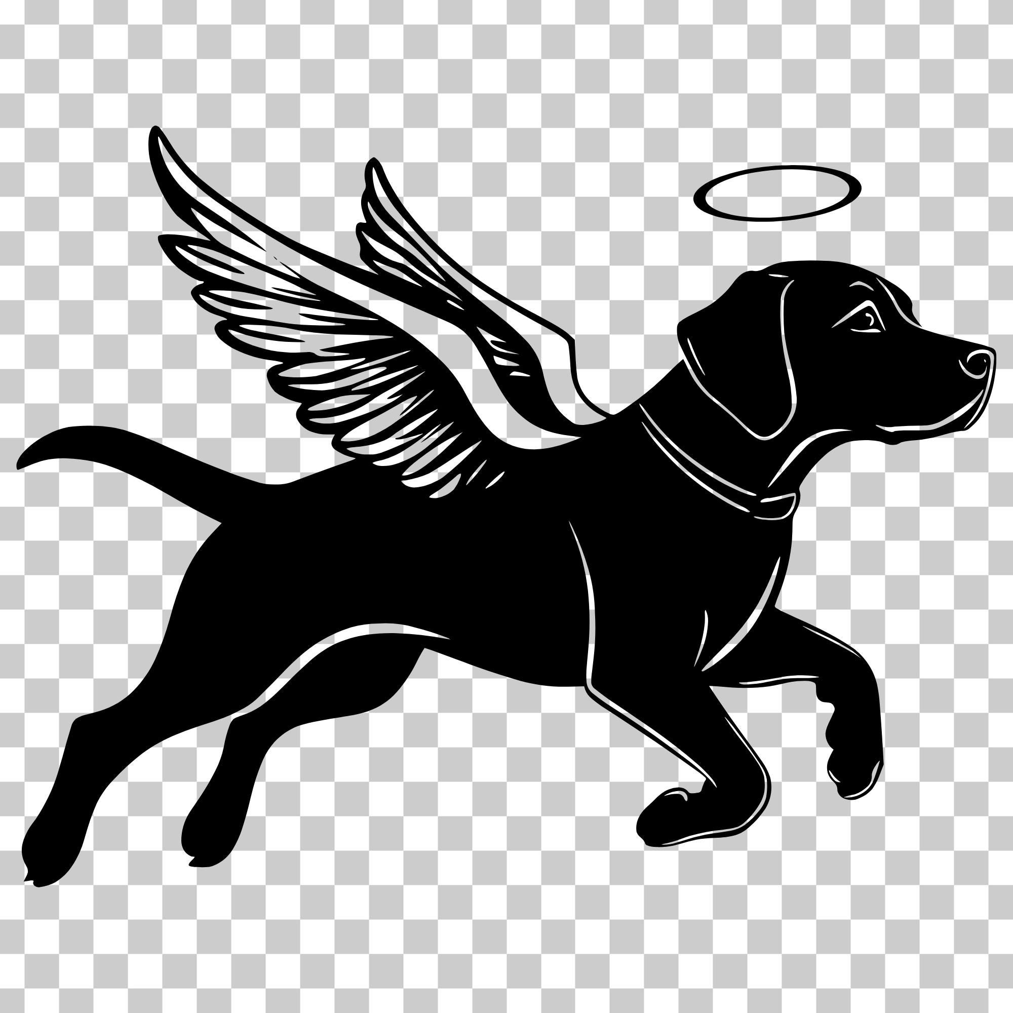 Black Lab With Angel Wings Vector, Heavenly Dog Svg, Black Labrador ...