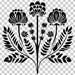 Scandi Folk Art Florals Vector, Scandinavian Design Svg, Folk Art Svg ...